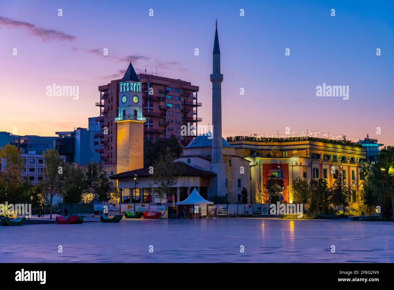 Sunrise view of Ethem Bey mosque in Tirana, Albania Stock Photo - Alamy