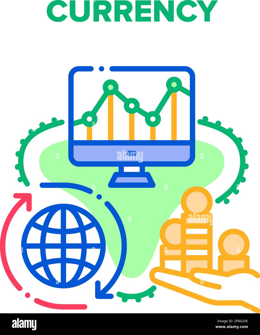 Currency Money Vector Concept Color Illustration Stock Vector Image ...