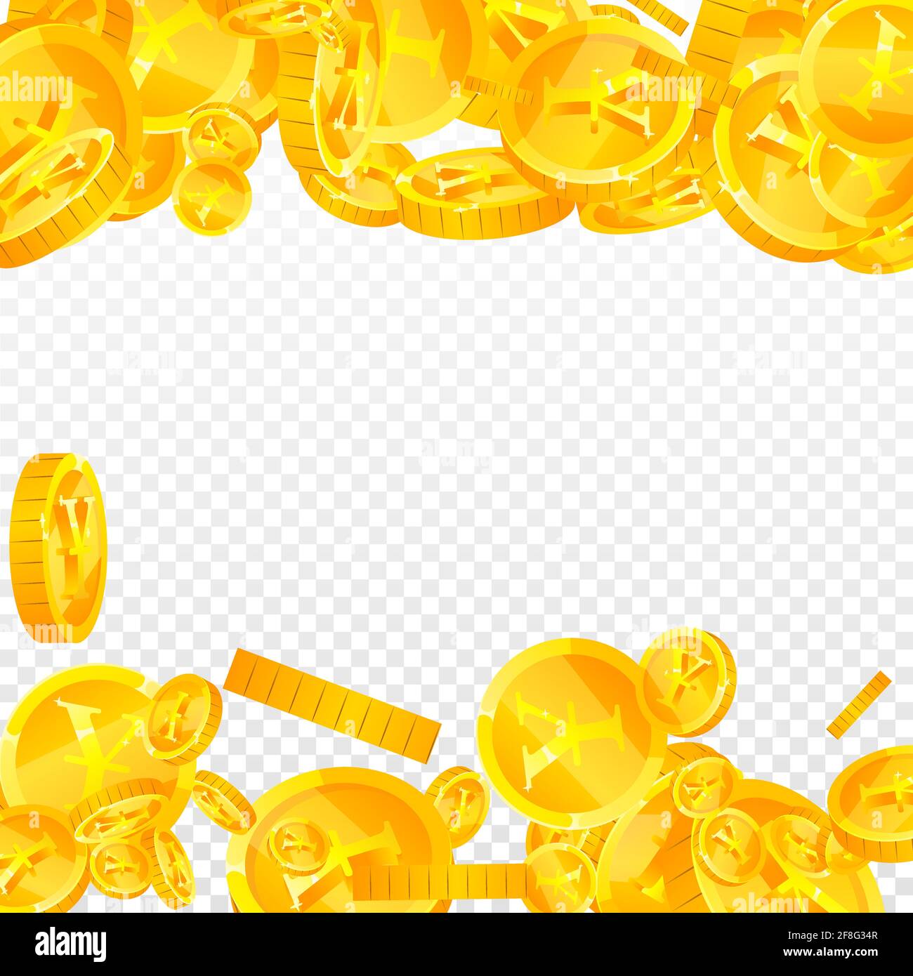 Chinese yuan coins falling. Delightful scattered CNY coins. China money ...