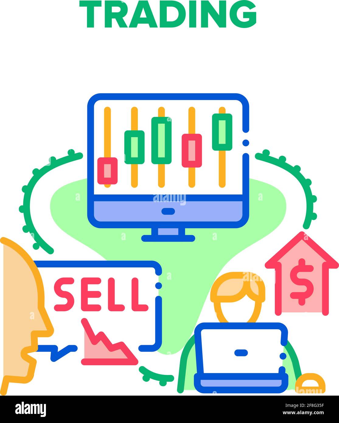 Trading Business Vector Concept Color Illustration Stock Vector Image ...