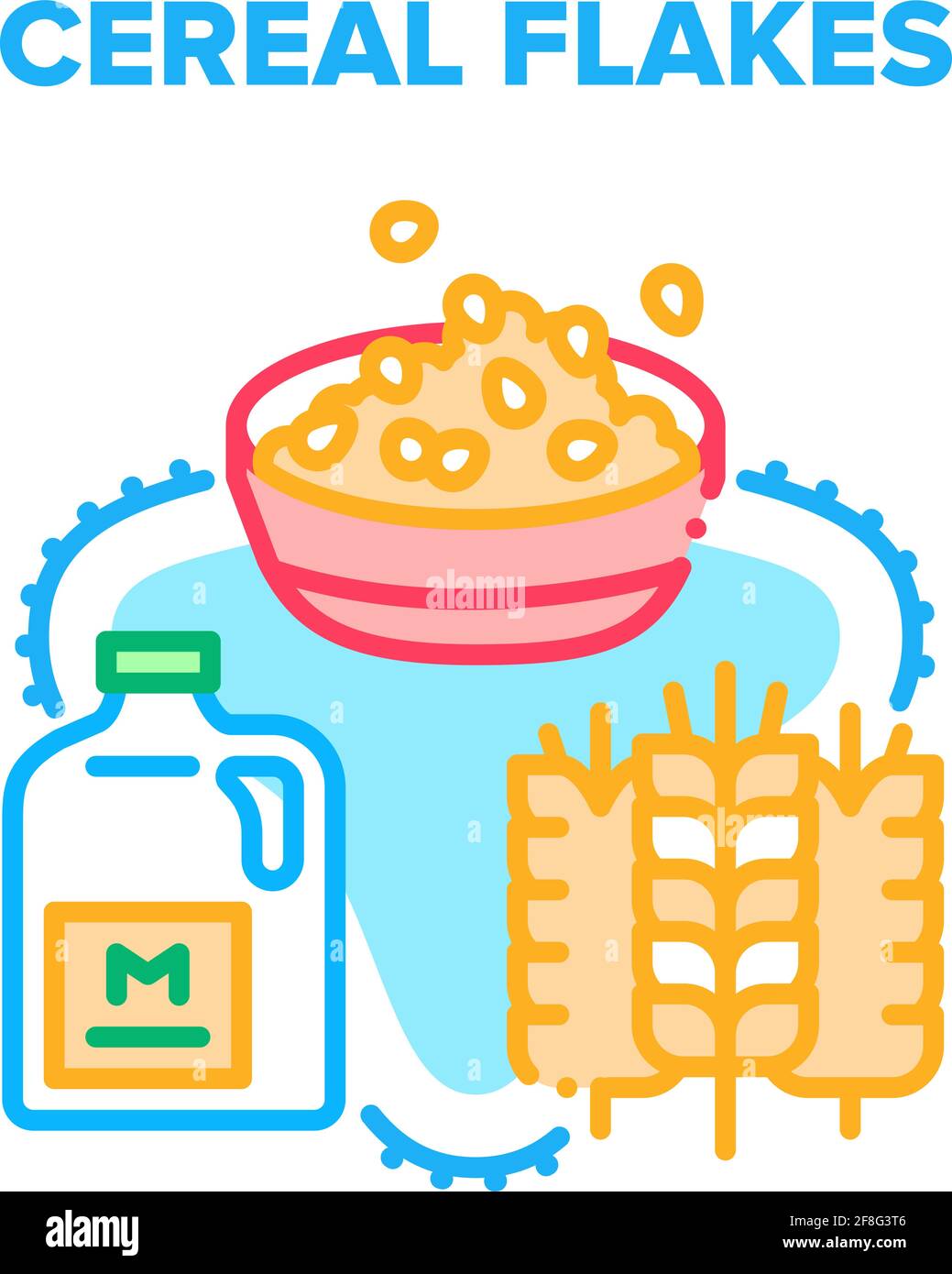 Cereal Flakes Vector Concept Color Illustration Stock Vector Image ...