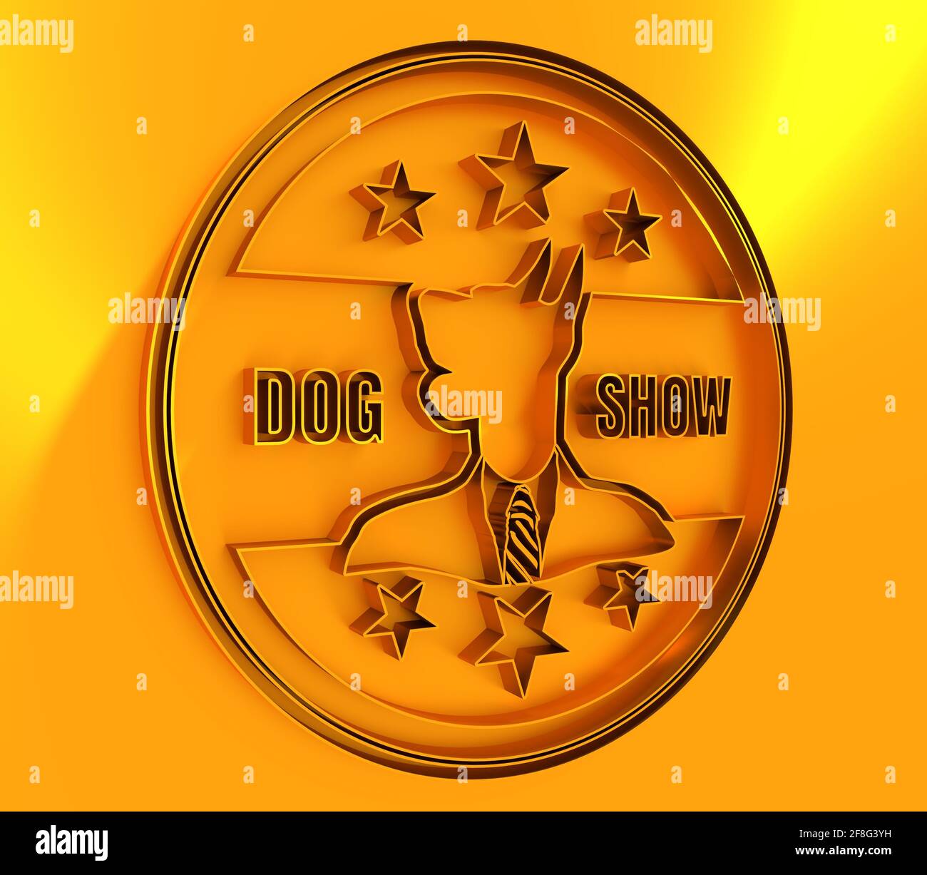 Pet emblem design. Doberman dog. Graphic design element. Thin line ...