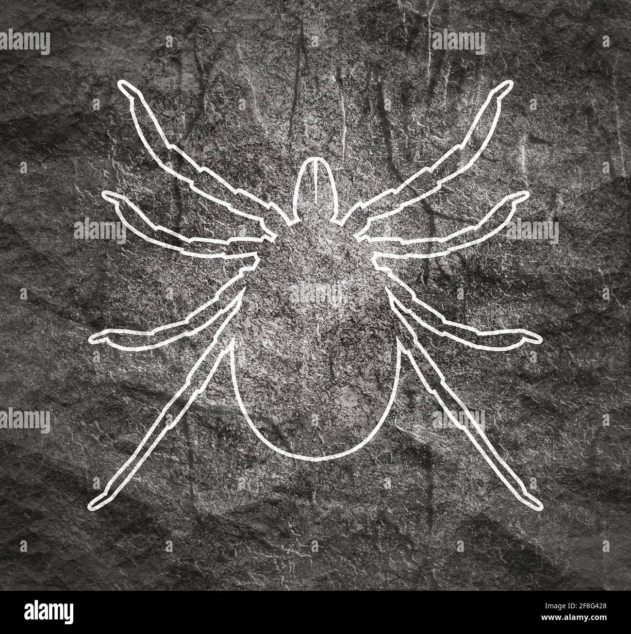 Insect silhouette. Tick parasite. Sketch of Tick. Mite outline icon ...