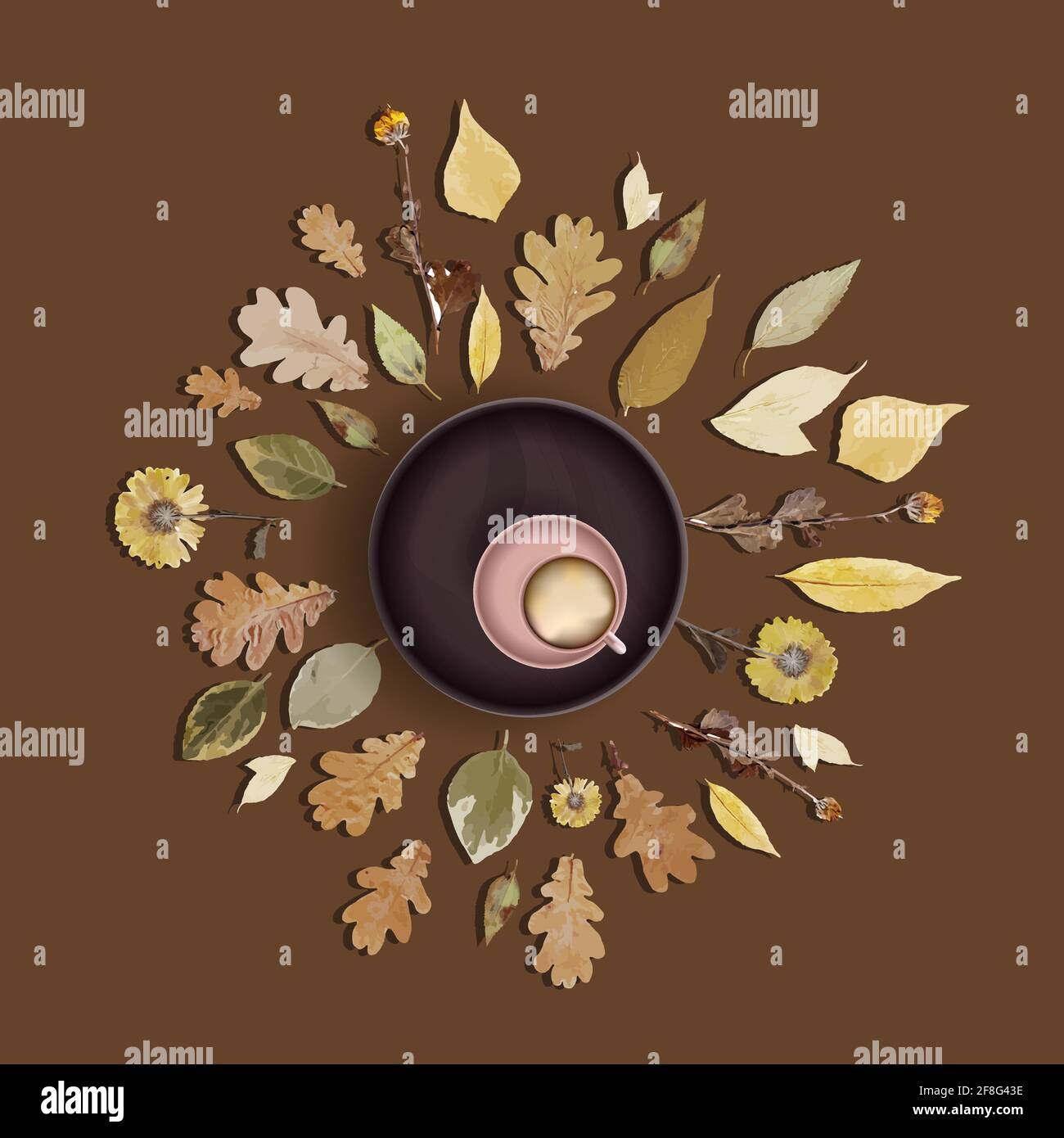 Cup latte on wooden Stock Vector Images - Alamy