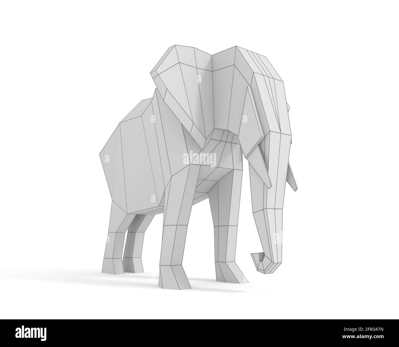 Beautiful elephant. Abstract geometric polygon style illustration. 3D ...