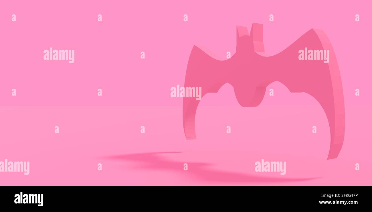 Halloween pink bat abstract icon. 3D rendering Stock Photo - Alamy