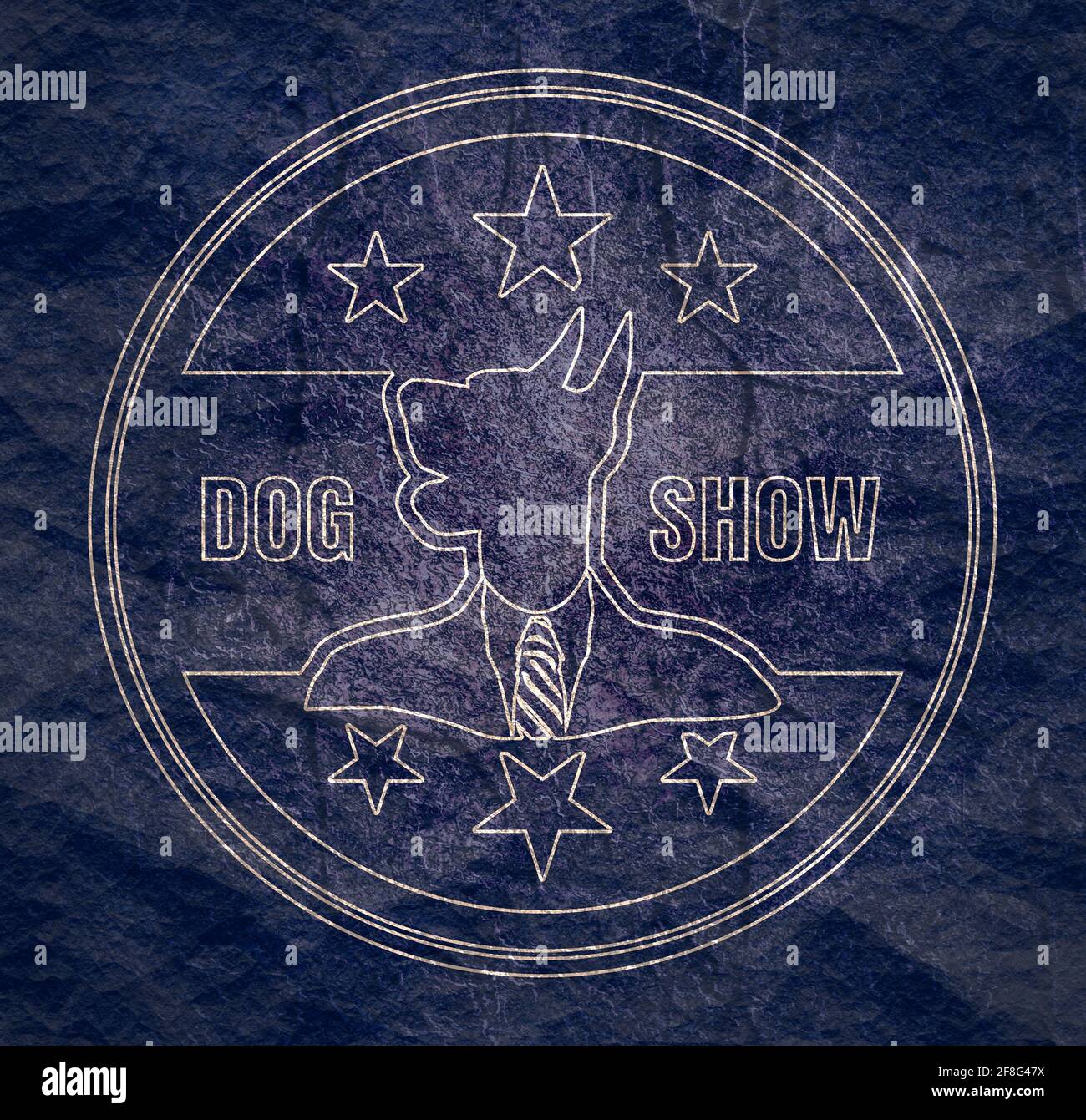 Pet emblem design. Doberman dog. Graphic design element. Outline stamp ...