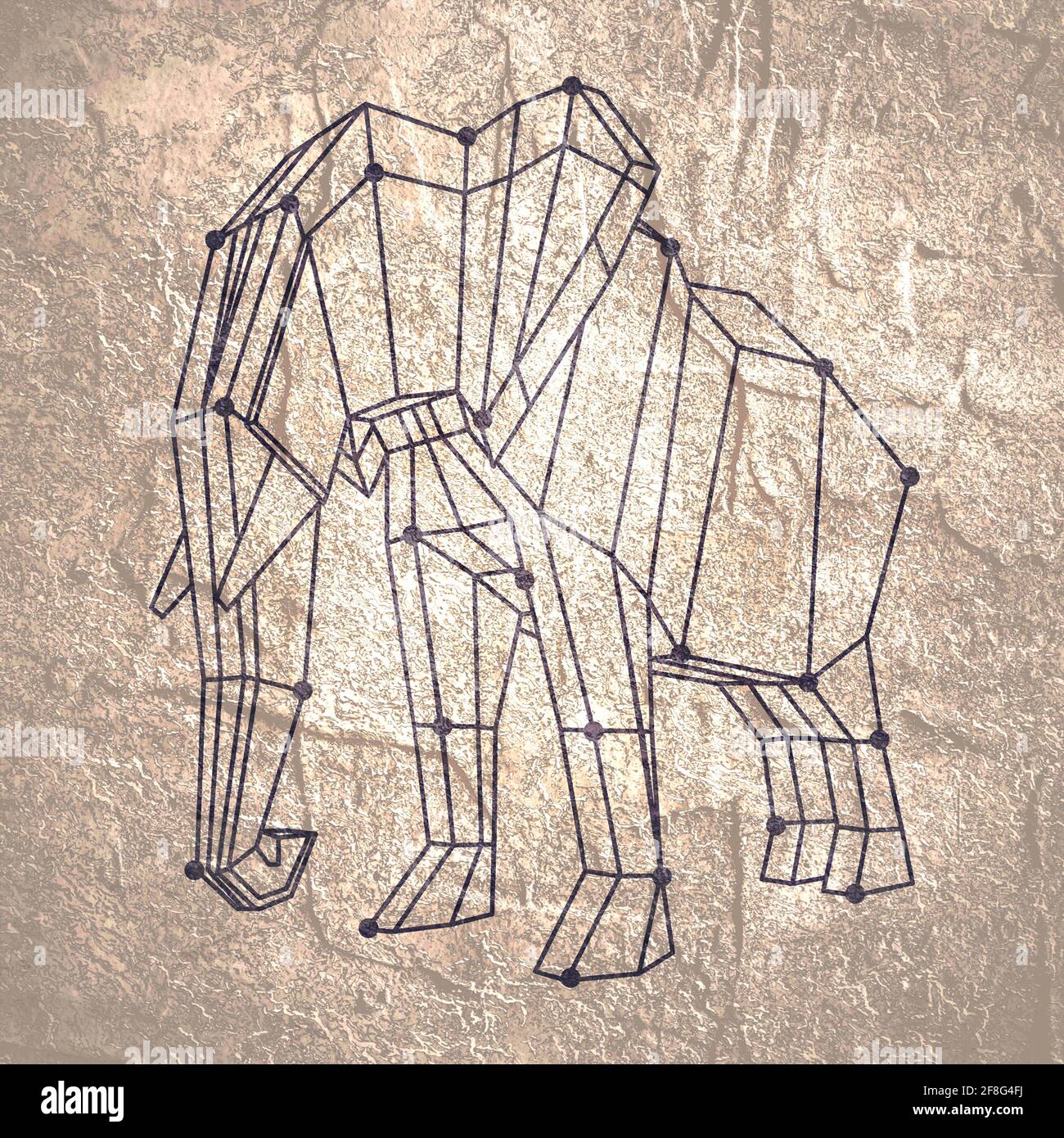 Beautiful elephant. Abstract geometric polygon style illustration Stock ...