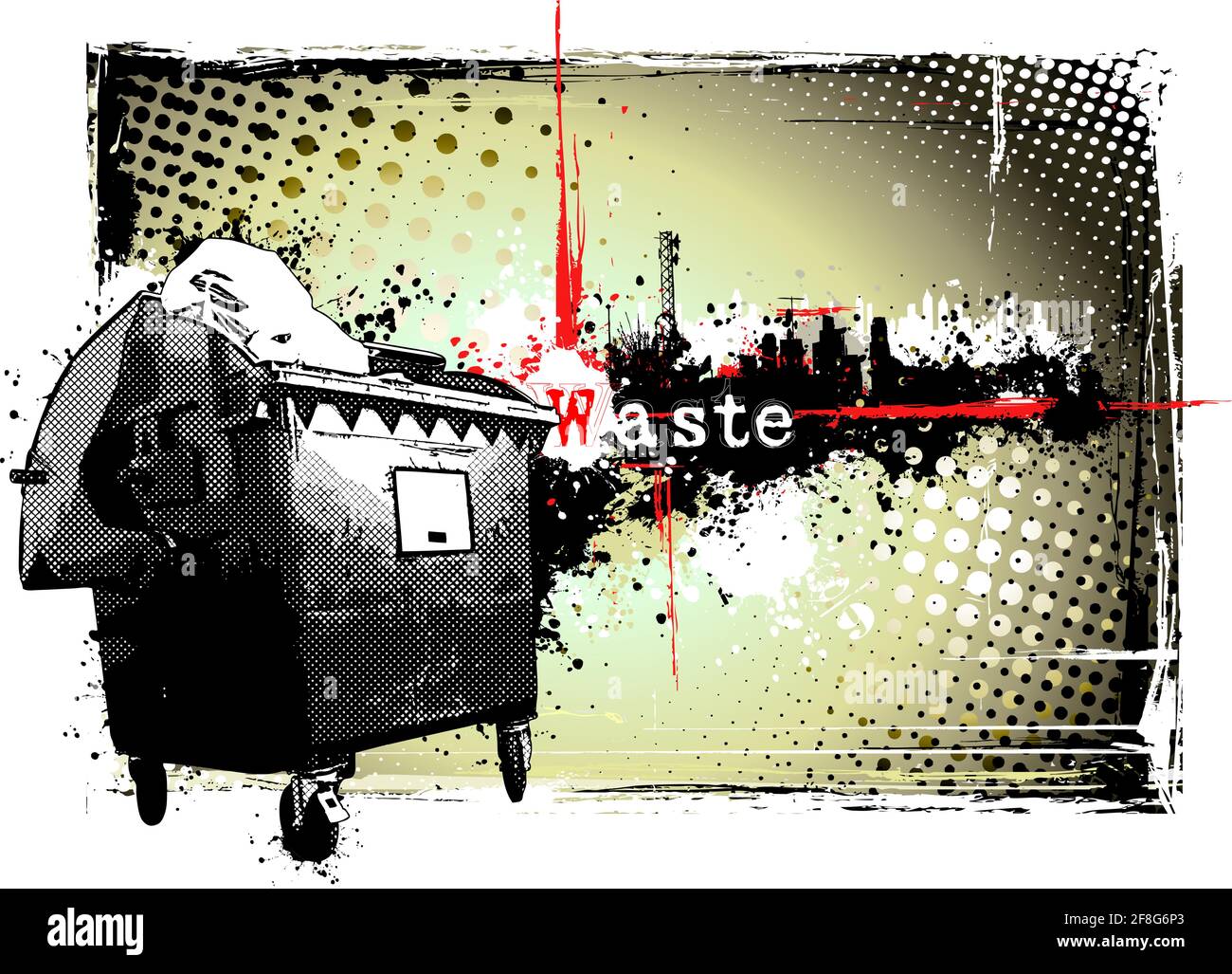 Garbage can trash poster Stock Vector Images - Alamy