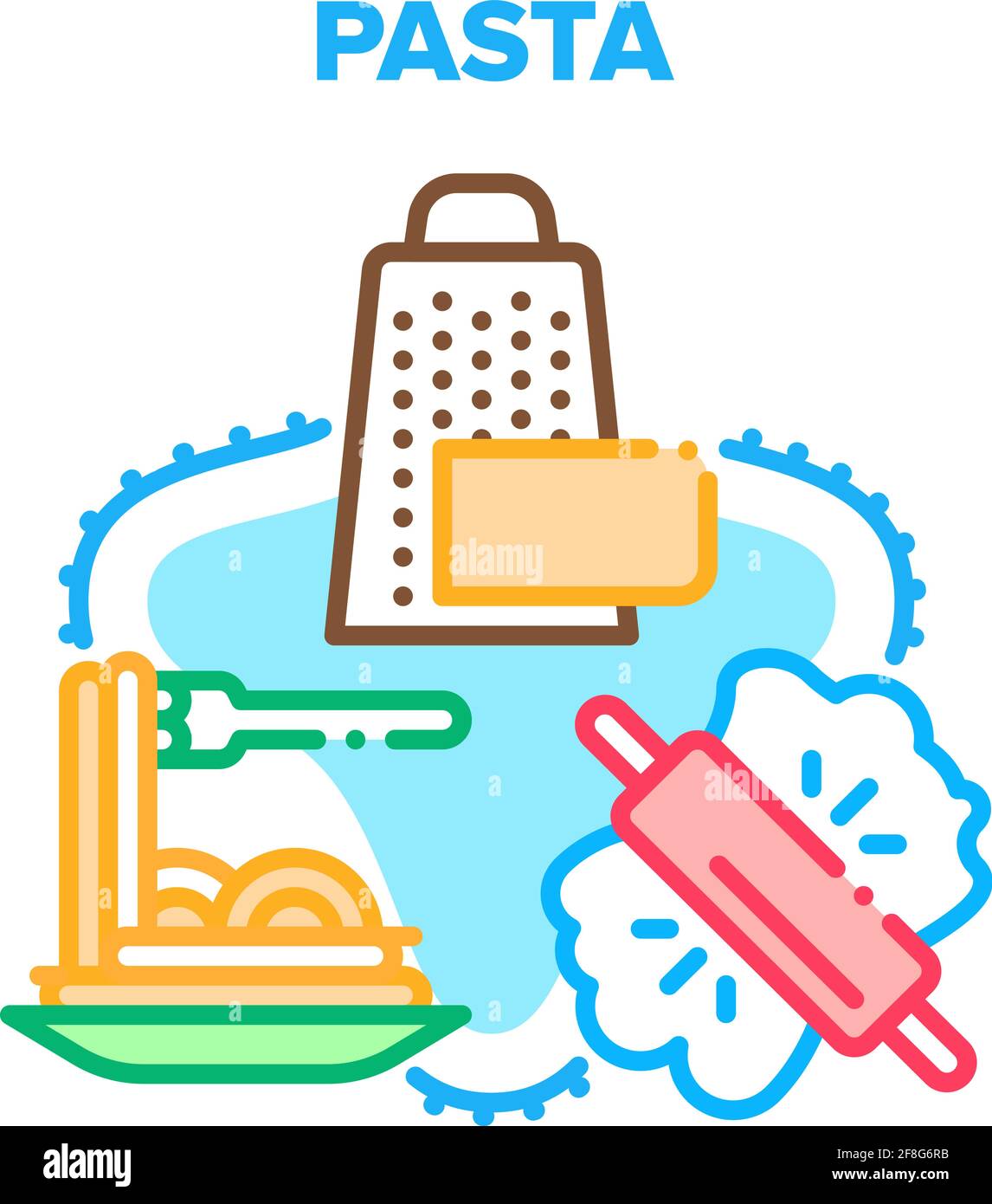 Pasta Cook Dish Vector Concept Color Illustration Stock Vector Image ...