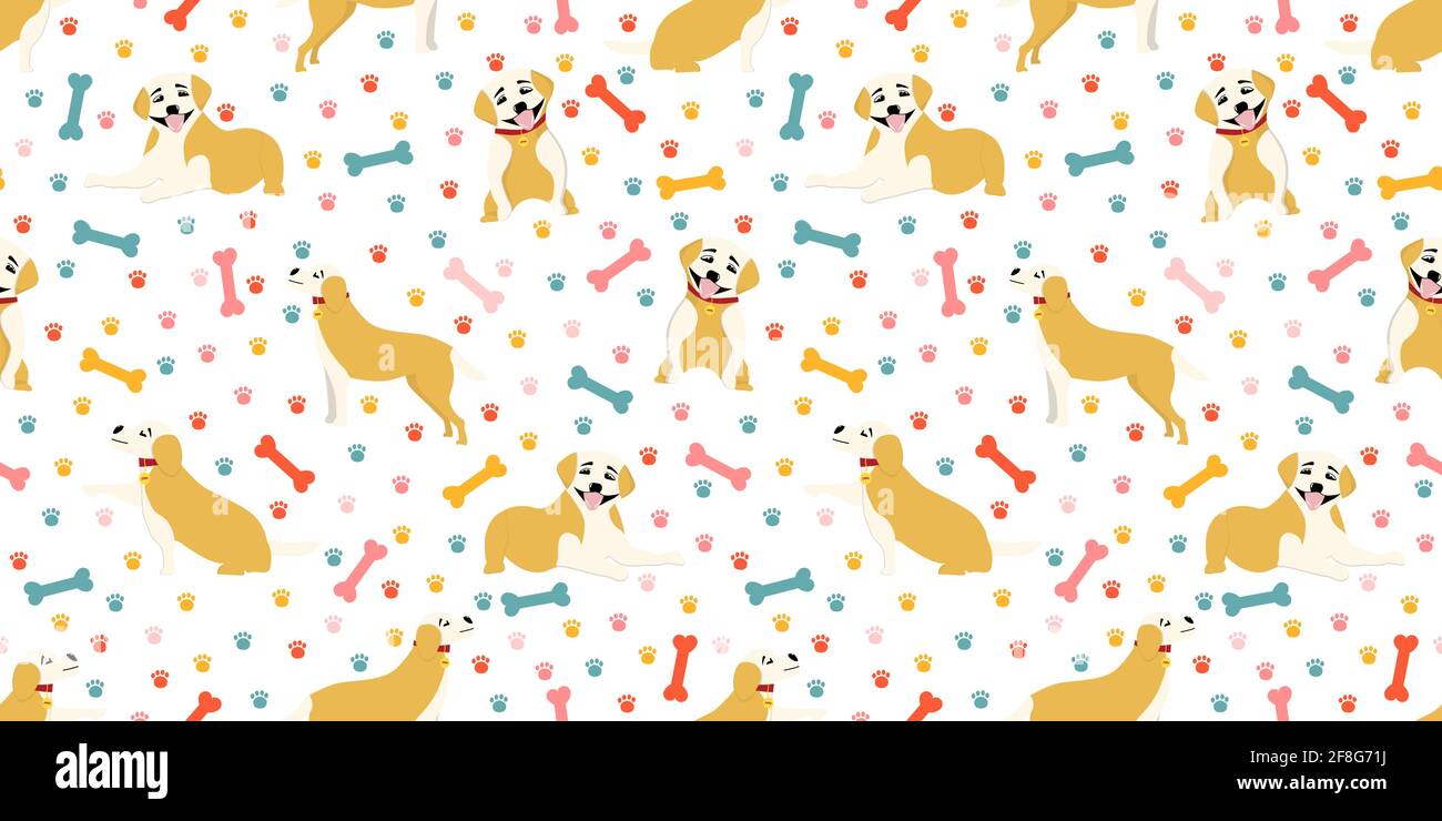Seamless pattern with puppies. Pets digital paper. Pattern for children ...