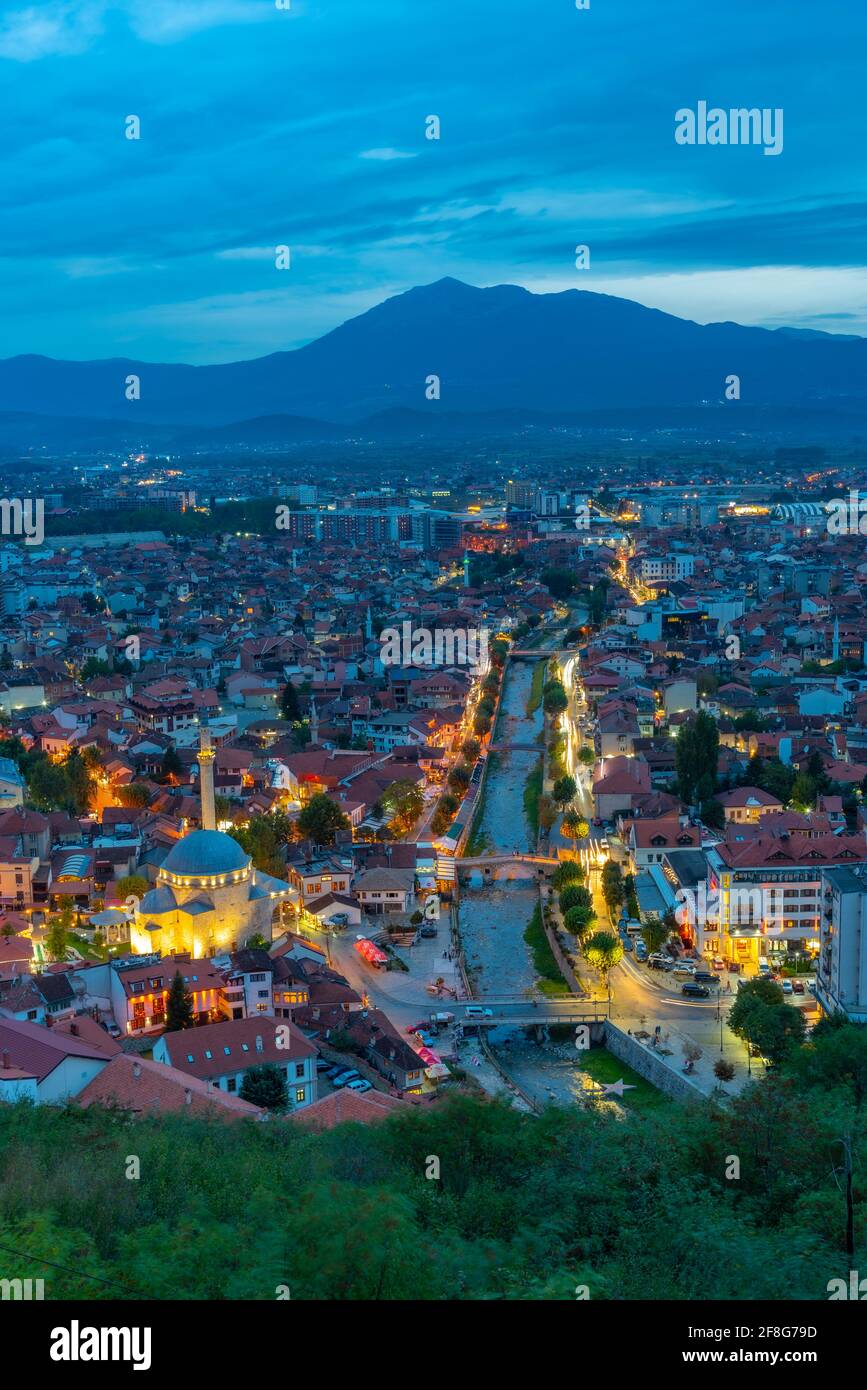 Night view of City of Prizren in Kosovo Stock Photo - Alamy