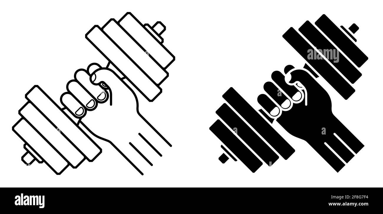 strong hand of athlete holds dumbbell. Sports and active lifestyle ...