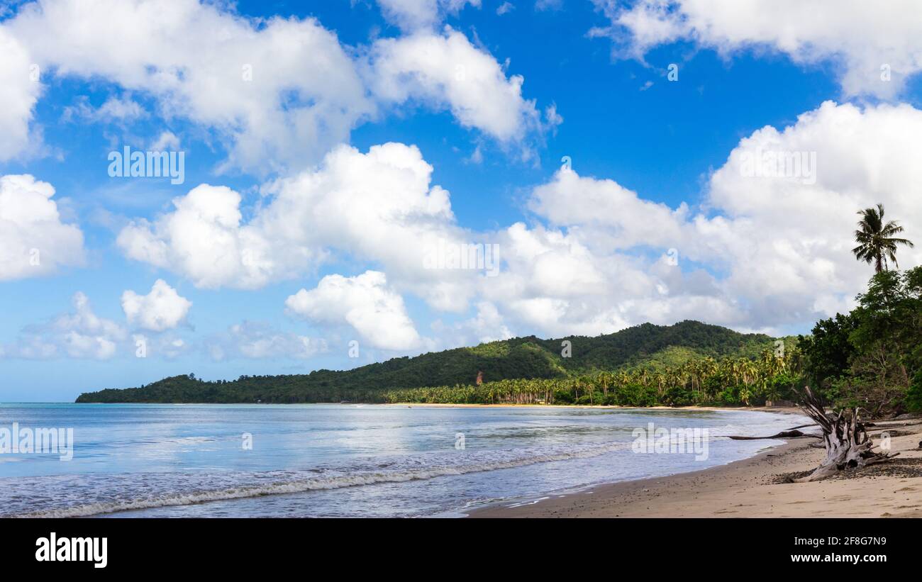 panoramic beach landscape in El Nido Palawan. Beach scenery with ...