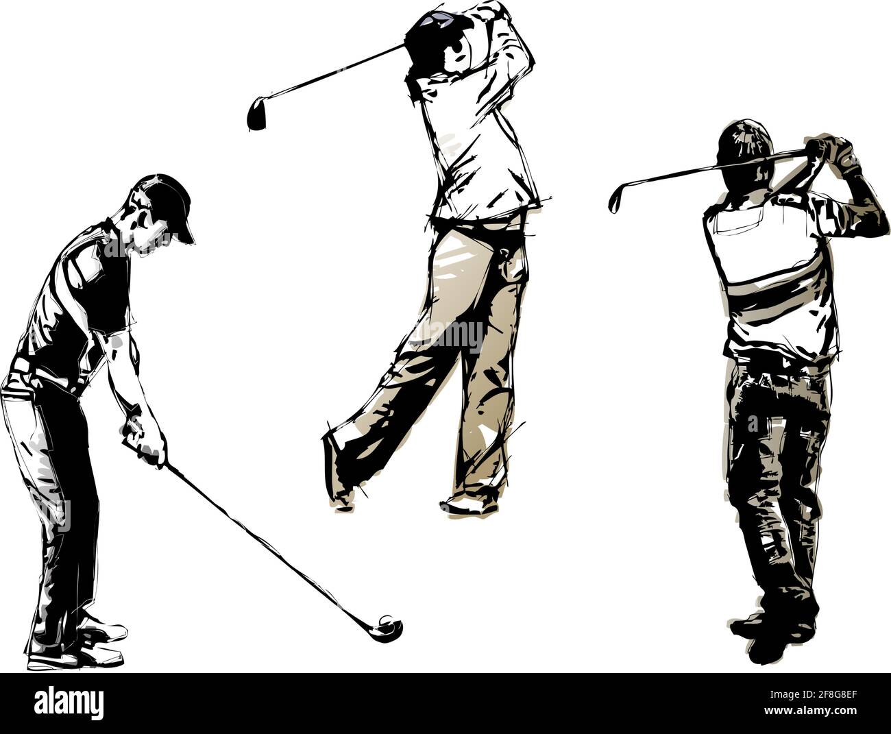 three golf players Stock Vector Image & Art - Alamy