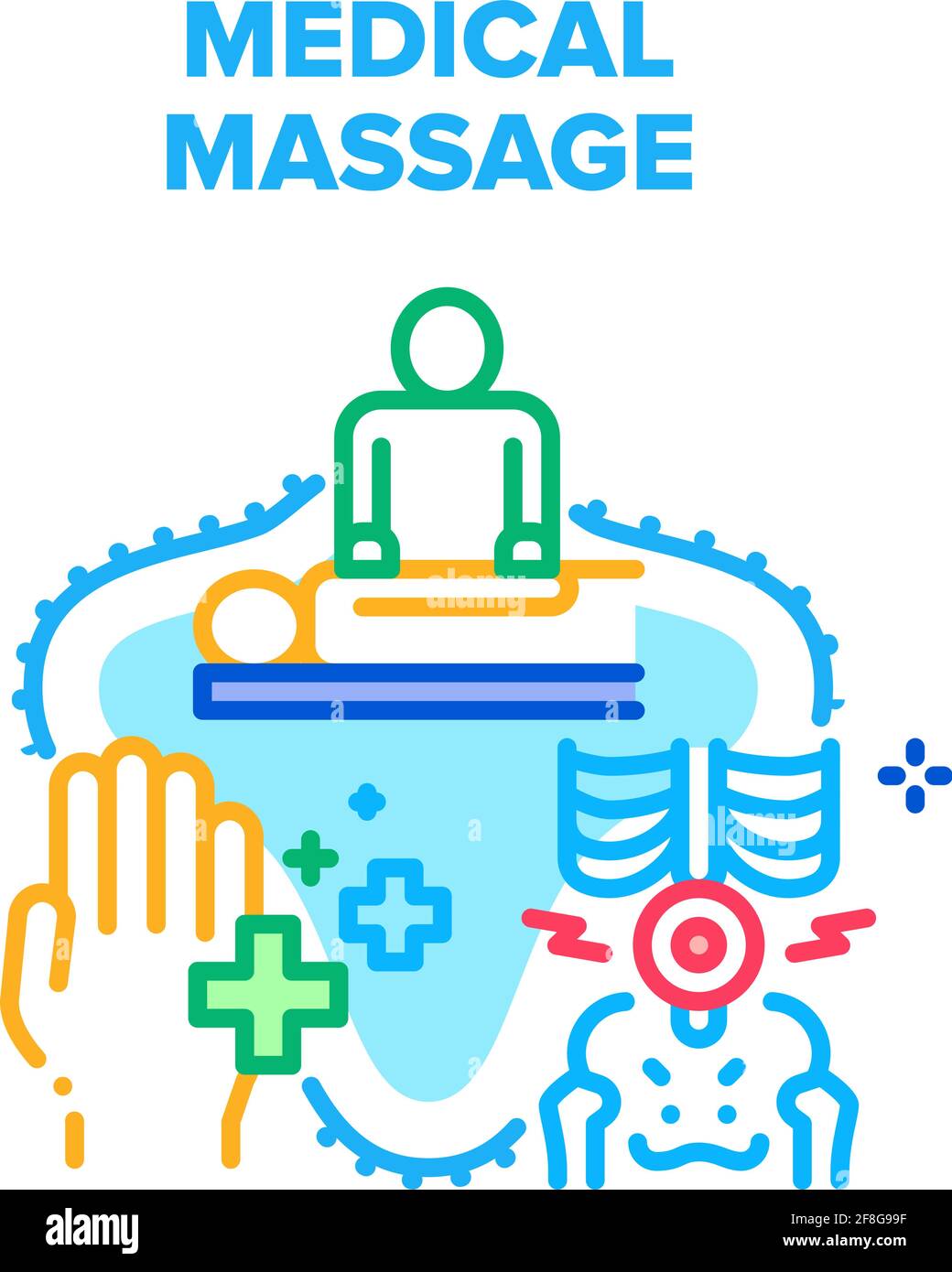 Medical Massage Vector Concept Color Illustration Stock Vector Image ...