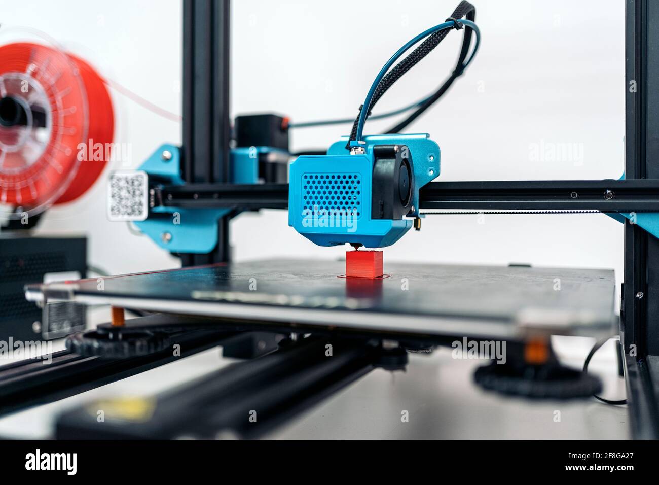 Stock photo of modern 3d printer printing cool red design Stock Photo ...