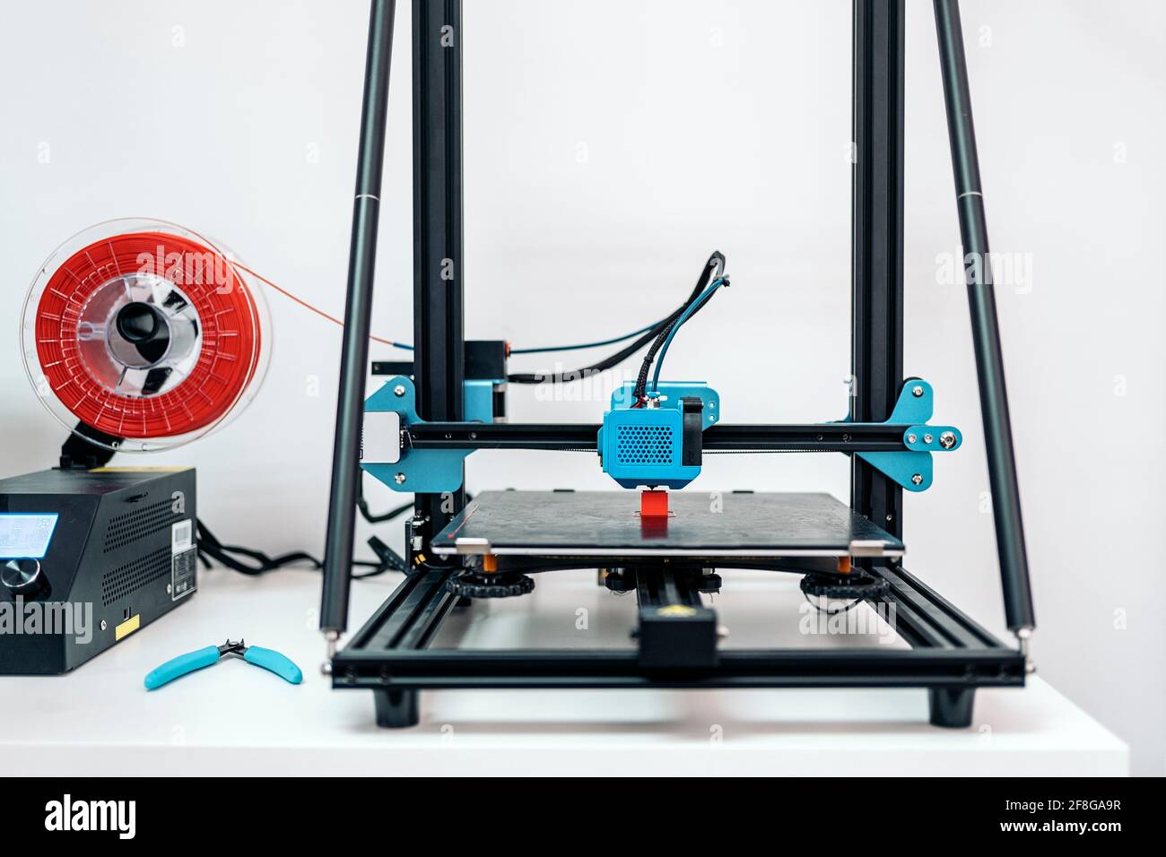 Stock photo of modern 3d printer printing cool red design Stock Photo ...