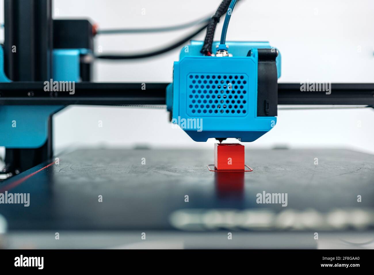 Stock photo of modern 3d printer printing cool red design Stock Photo ...