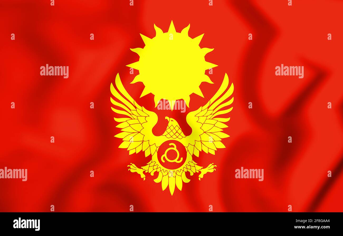3D Flag of Magas (Ingushetia), Russia. 3D Illustration Stock Photo - Alamy