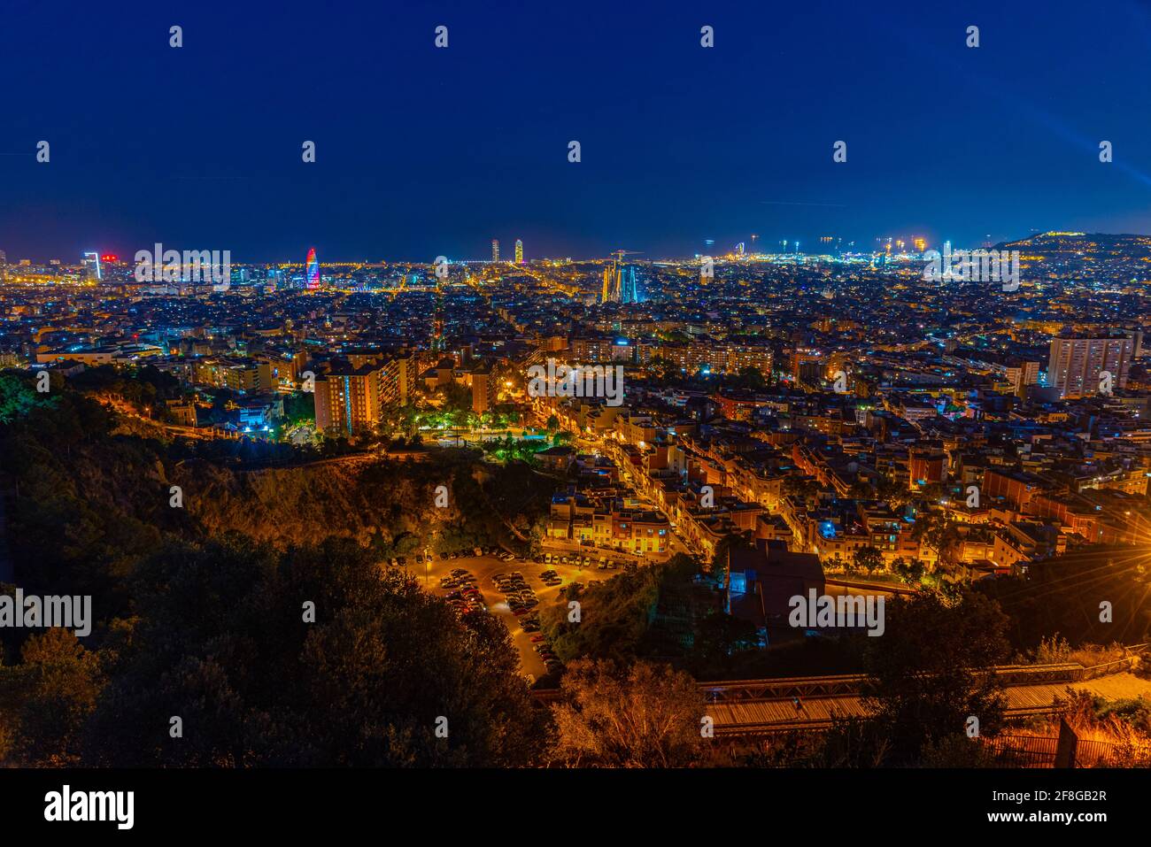 La rambla at night aerial view hi-res stock photography and images - Alamy