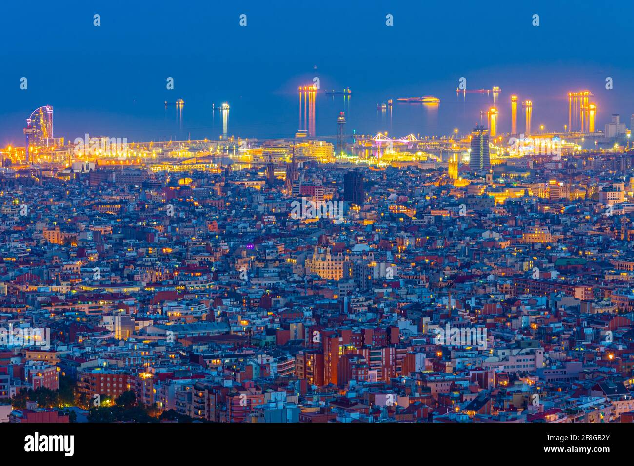 Night view of the ciutat vella of Barcelona, Spain Stock Photo - Alamy