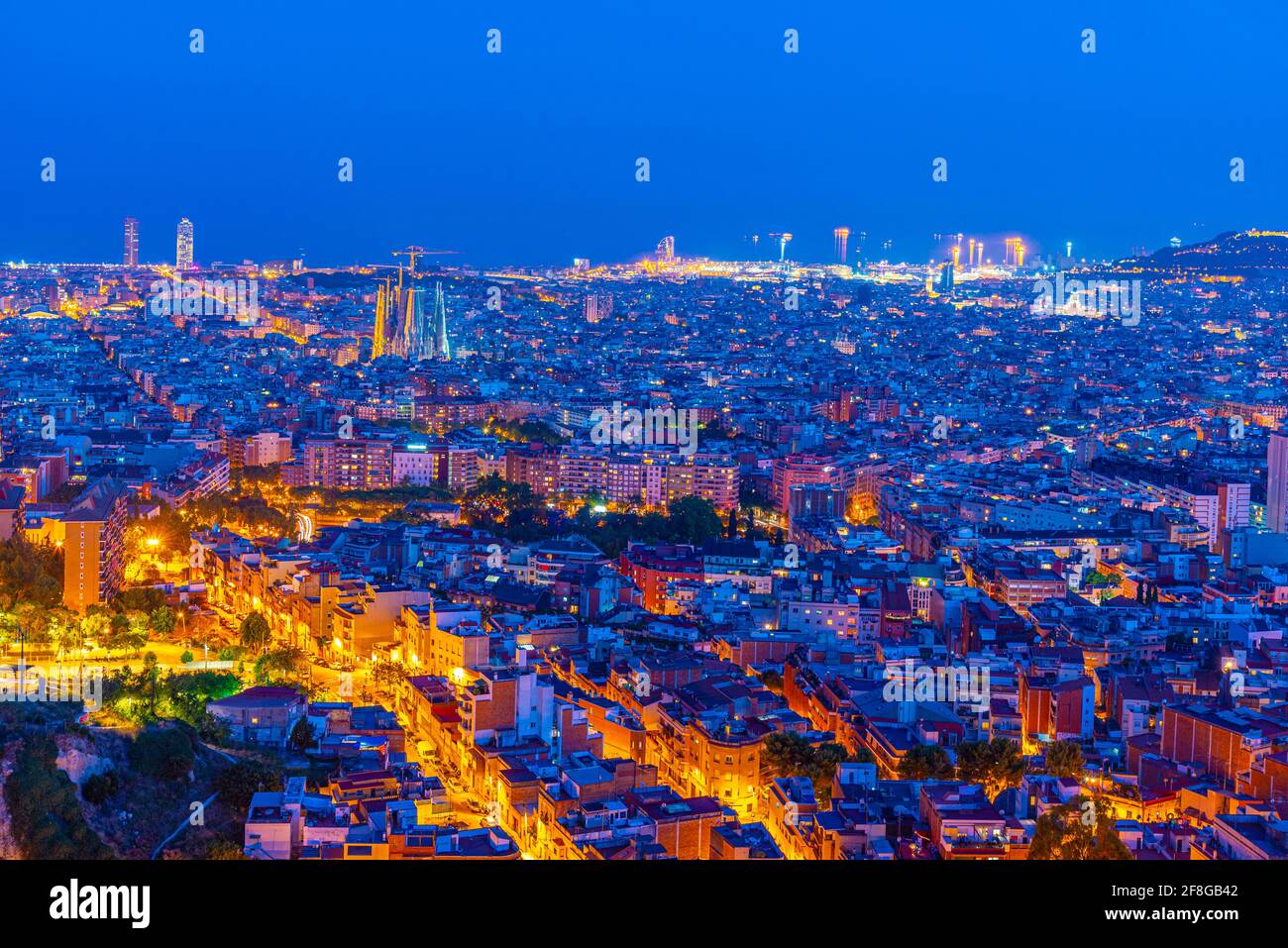 La rambla at night aerial view hi-res stock photography and images - Alamy