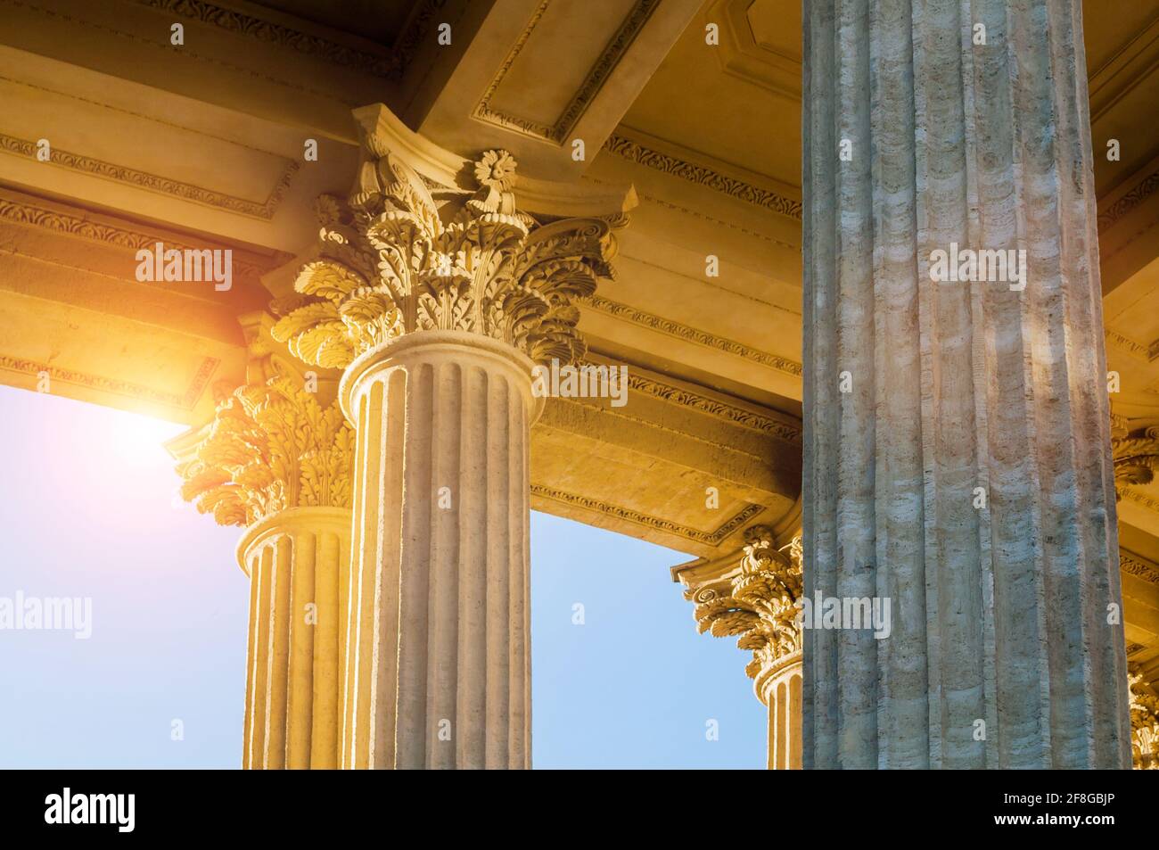 Kazan Cathedral colonnade in St Petersburg Russia, closeup of ...