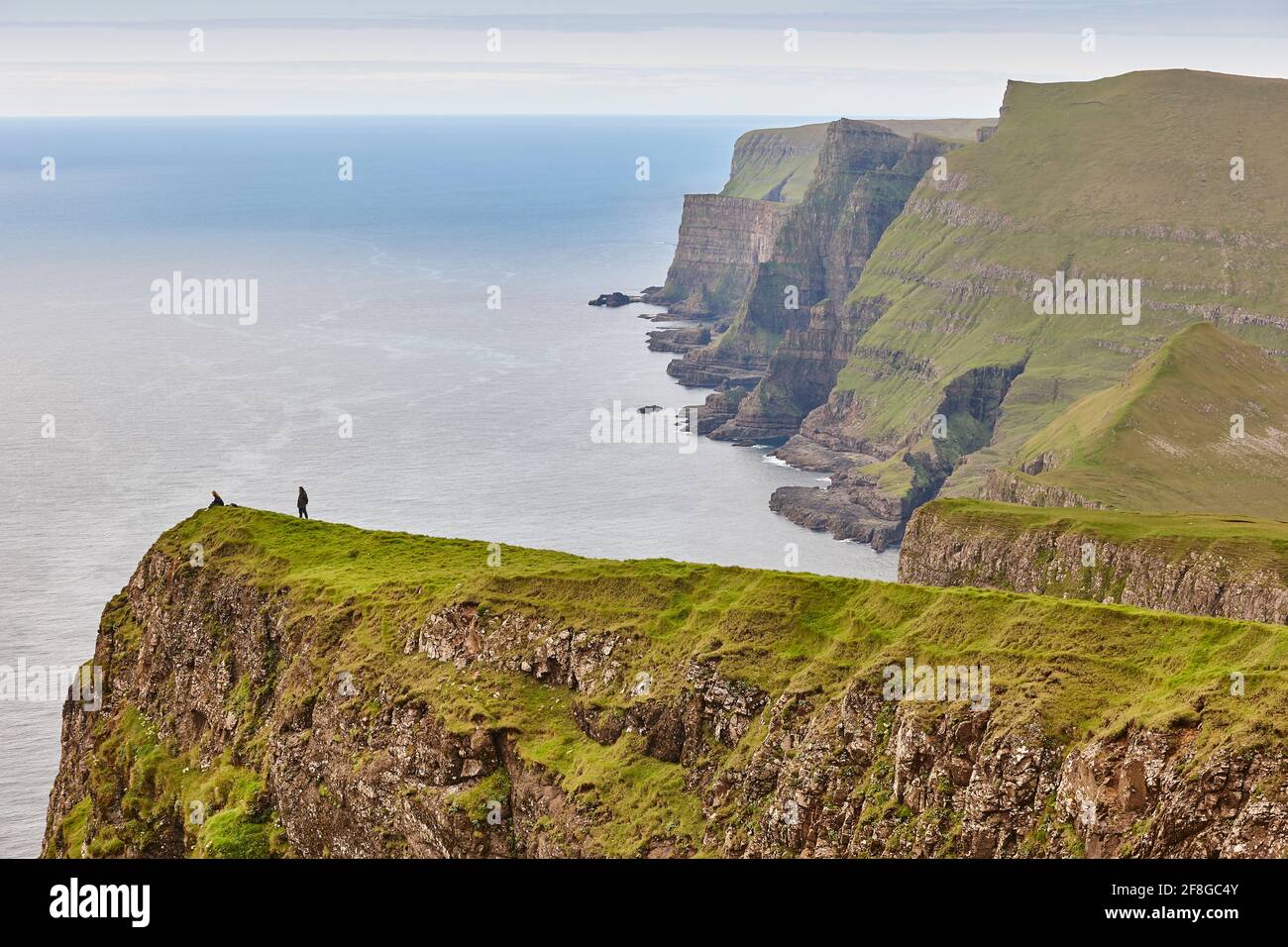 Suduroy island dramatic coastline and cliffs in Faroe archipelago ...