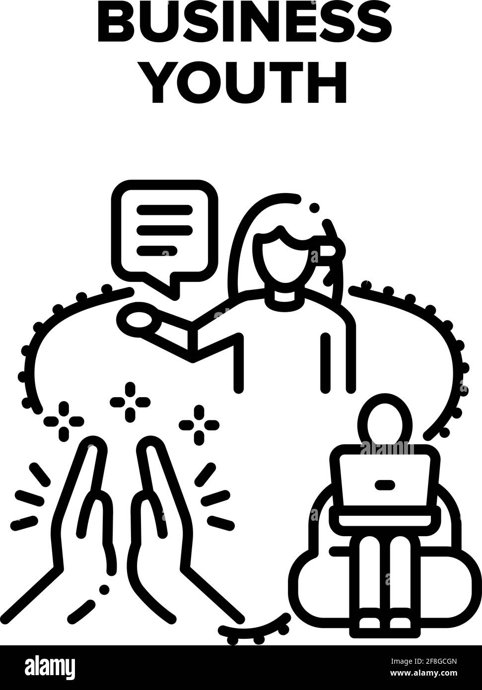 Business Youth Vector Black Illustration Stock Vector Image & Art - Alamy