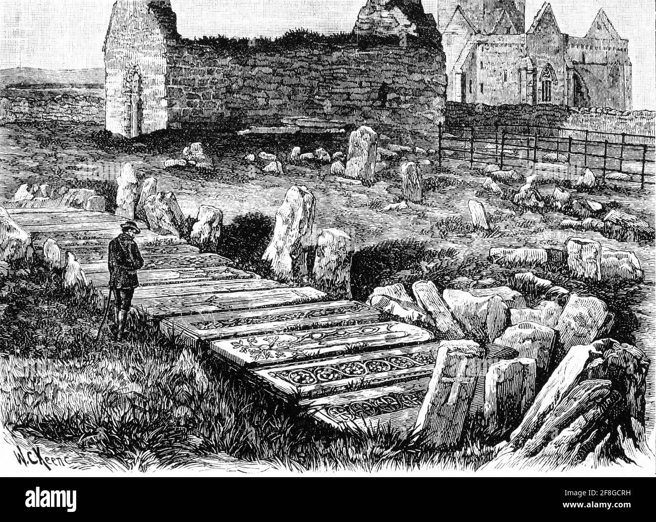 The tombs of the Scottish kings on Iona, a Hebridean island that sits ...