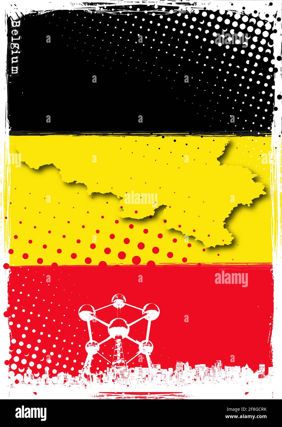 Belgium map poster hi-res stock photography and images - Alamy