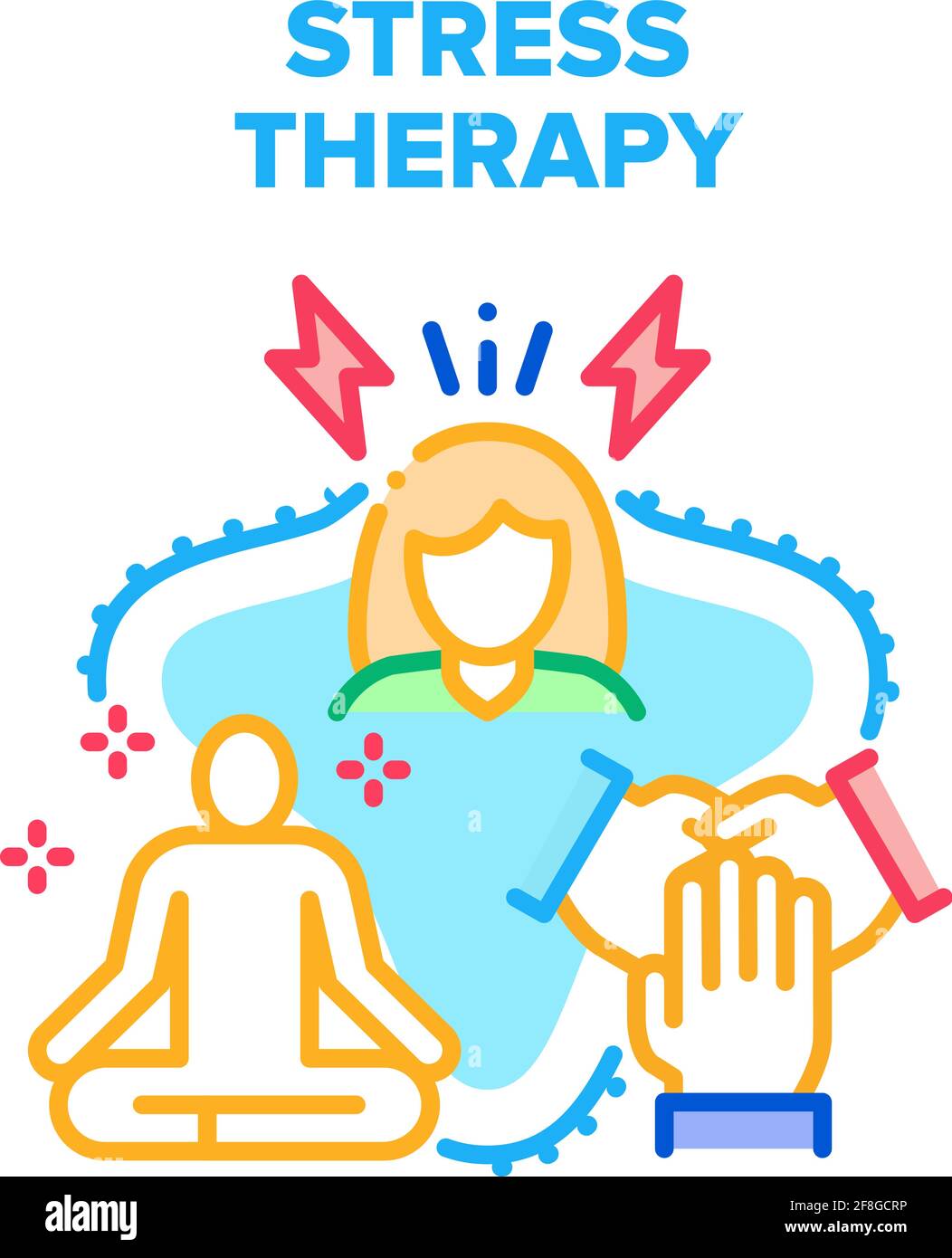 Stress Therapy Vector Concept Color Illustration Stock Vector Image ...