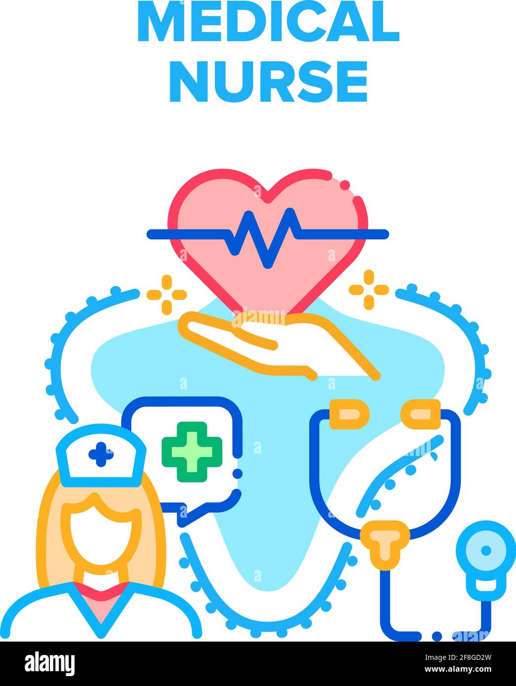 Medical Nurse Vector Concept Color Illustration Stock Vector Image ...