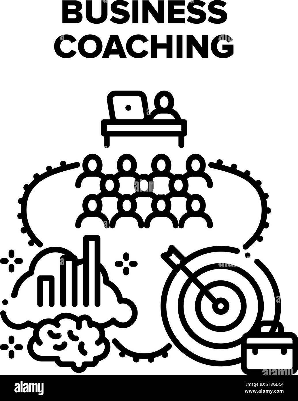 Business Coaching Trainer Vector Black Illustration Stock Vector Image ...