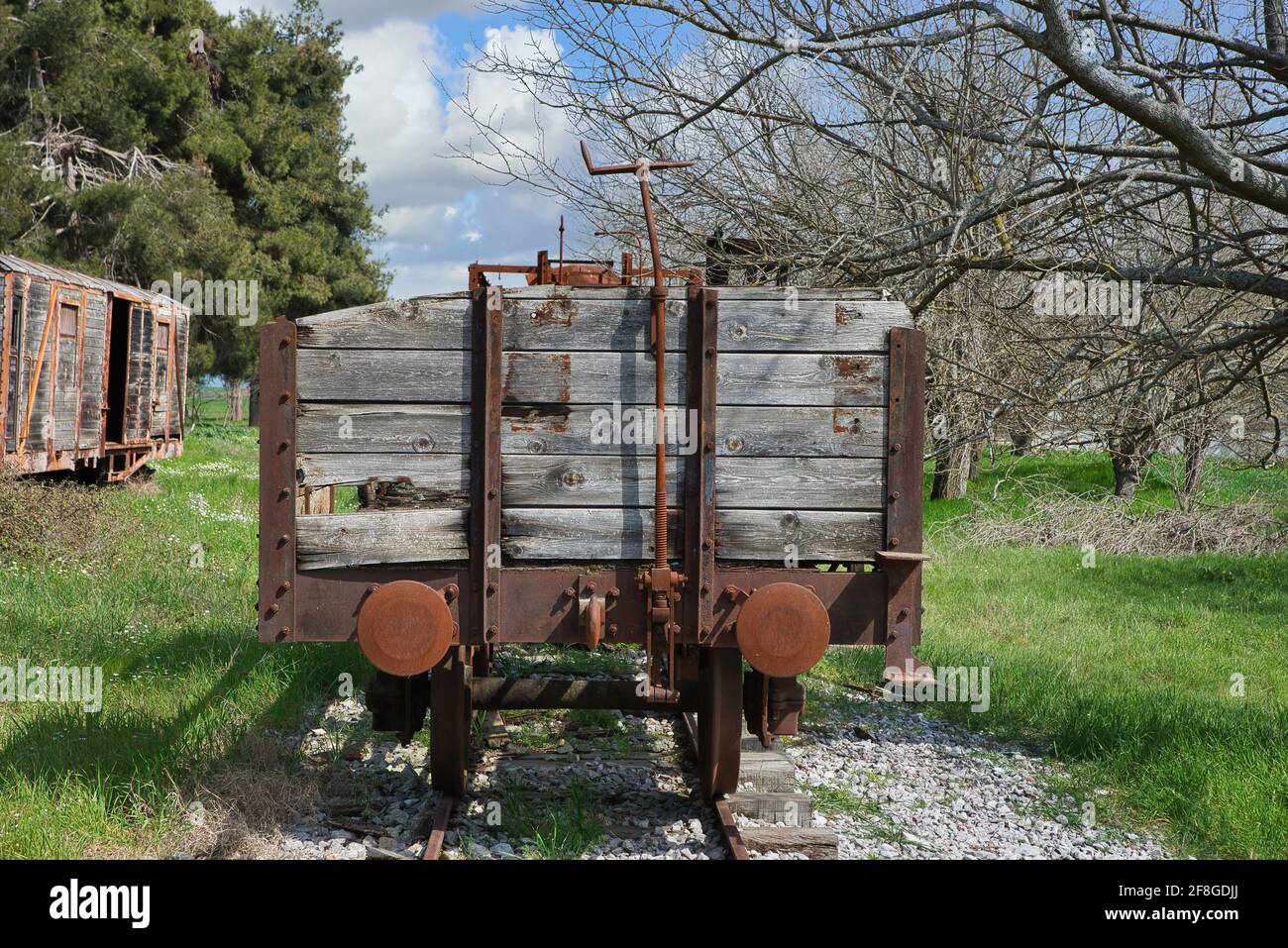 old buffer in railway carriage, hook wagon, old wagon Stock Photo - Alamy