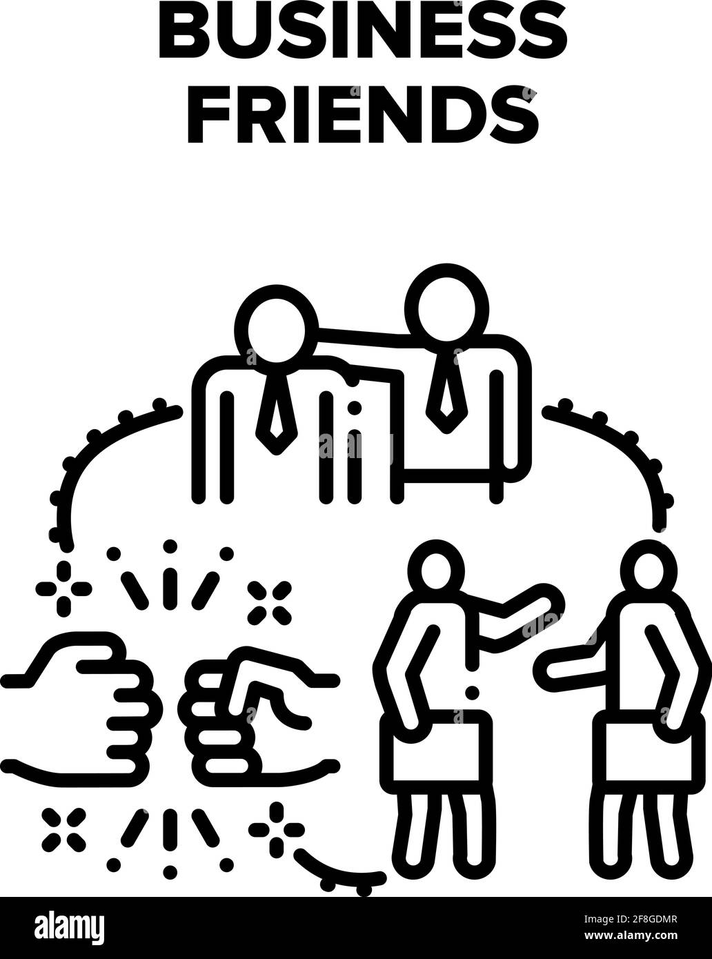 Business Friends Vector Black Illustration Stock Vector Image & Art - Alamy