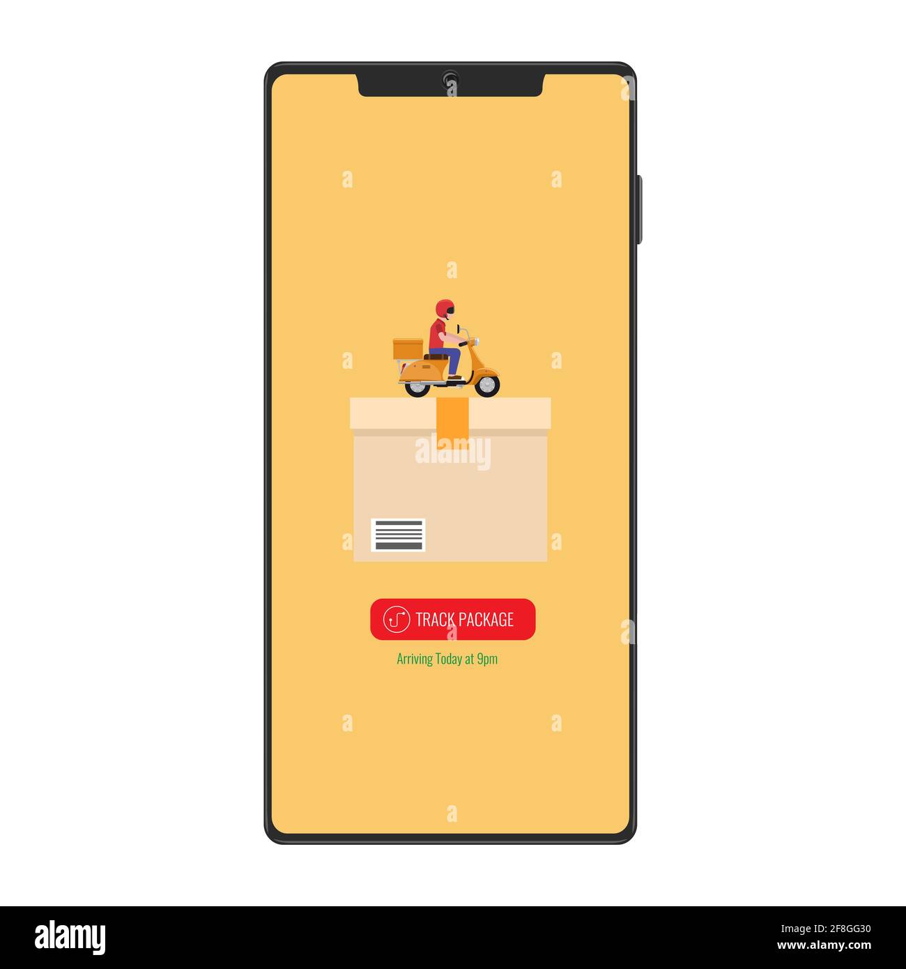 Delivery or pizza app interface design with cardbox and delivery ...