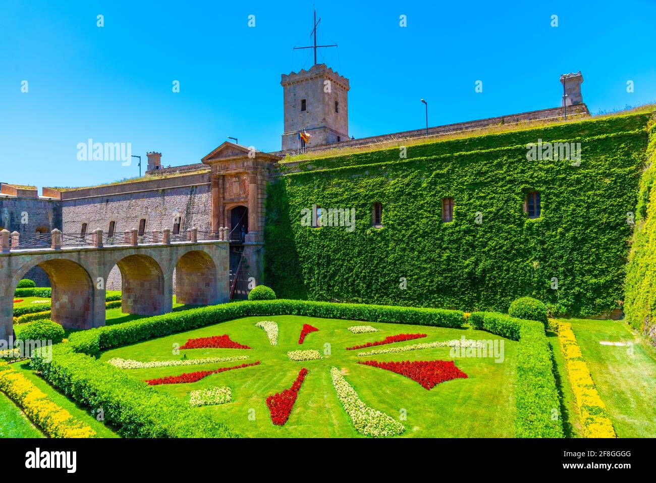 View of Montjuic castle in Barcelona, Spain Stock Photo - Alamy