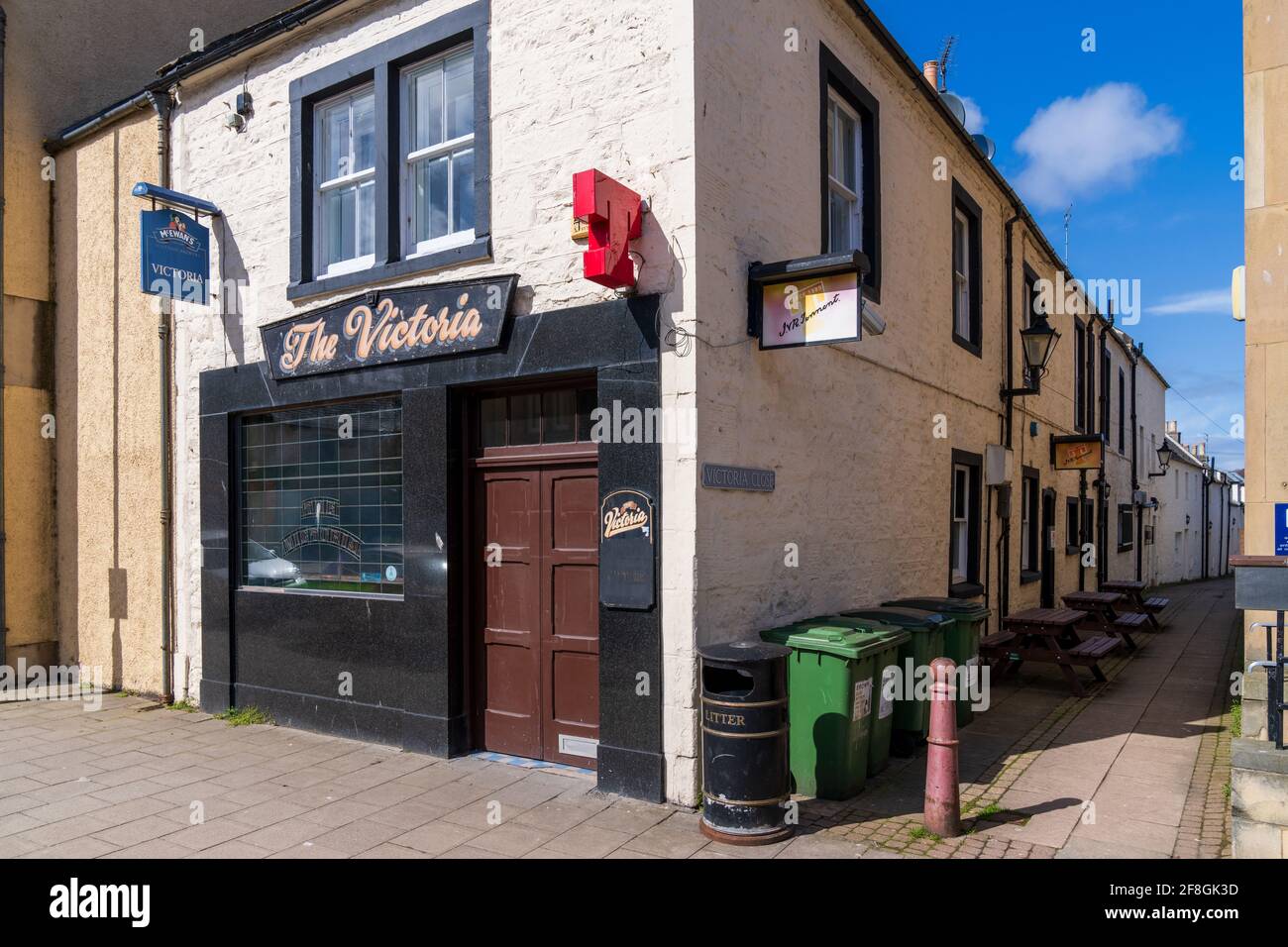 10 April 2021. High Street, Elgin, Moray, Scotland, UK. This is a scene ...