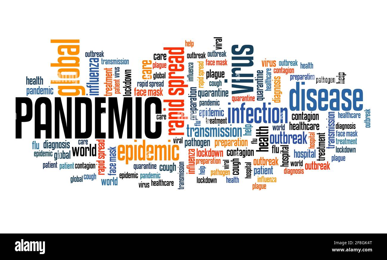 Pandemic concepts word cloud. Global epidemic keywords illustration ...