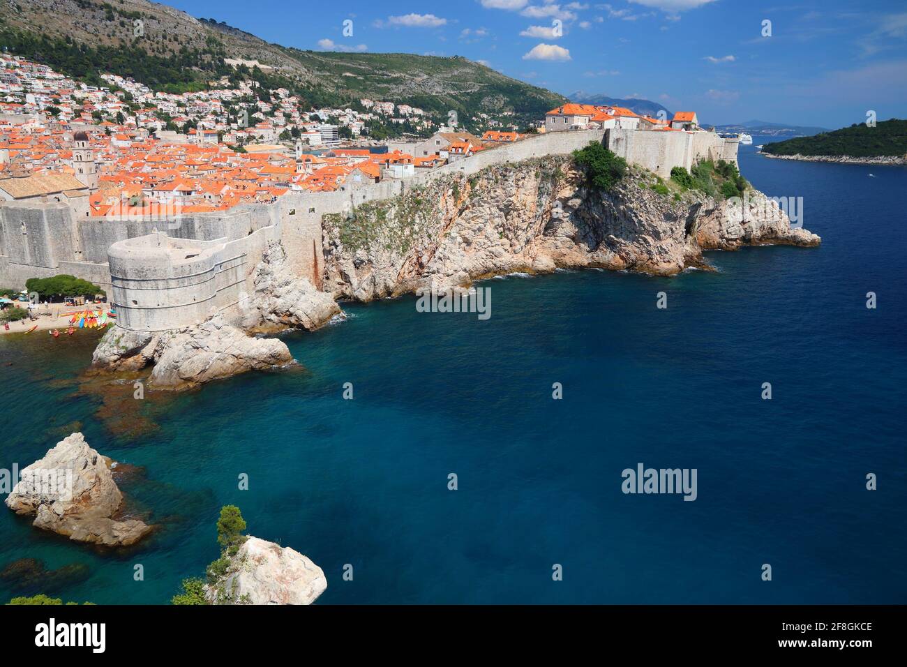 Dubrovnik city walls, Croatia. Medieval Old Town. UNESCO World Heritage ...