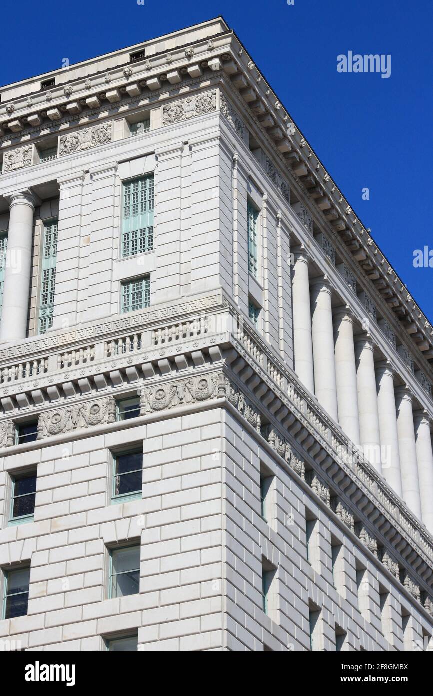 Los Angeles Civic Center. Hall of Justice in Los Angeles. The building ...