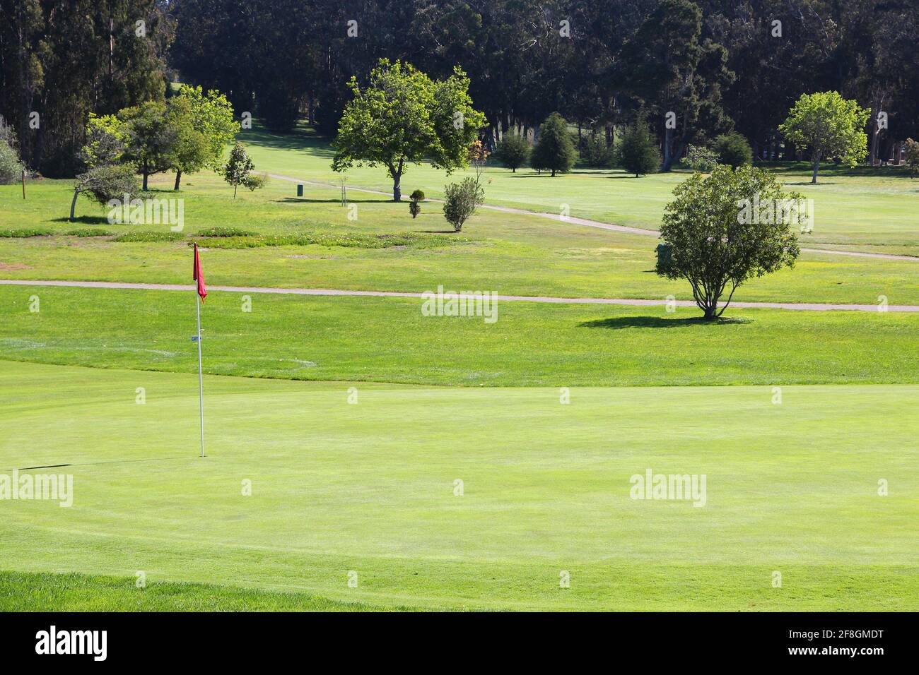 California golf course view. Generic golf course green Stock Photo - Alamy