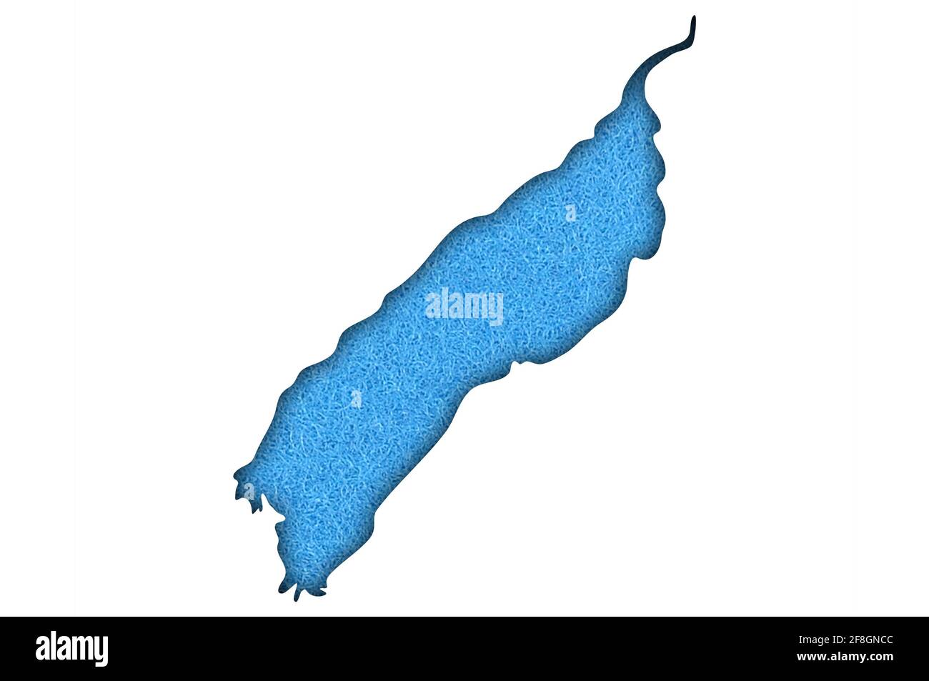 Map Lake Albert on blue felt Stock Photo - Alamy