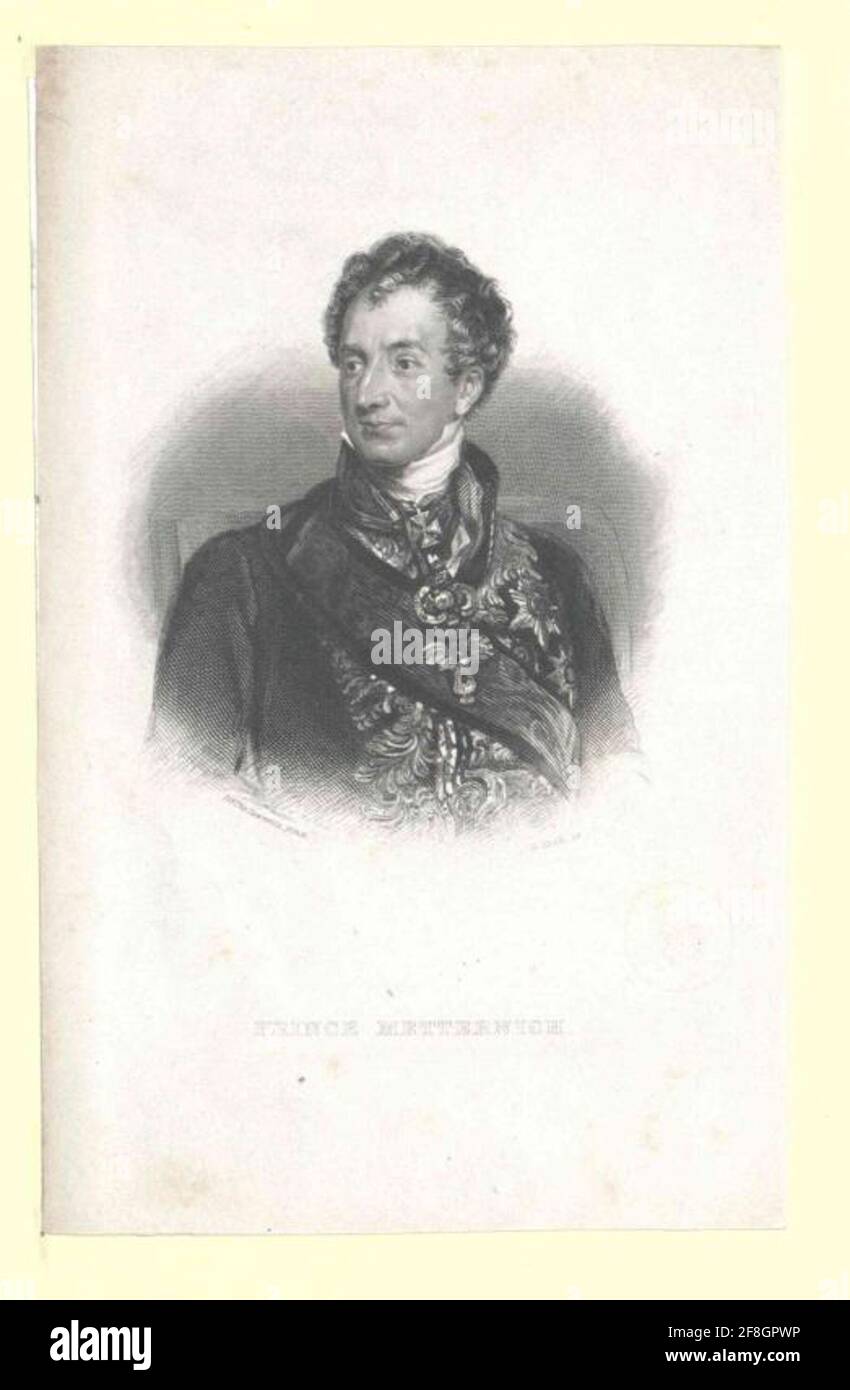 Metternich Winceburg, Klemens Wenzel Lothar Prince of Lithograph of ...