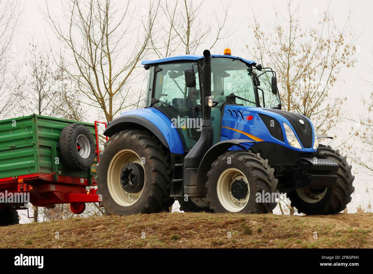 large luxury tractor with a trailer Stock Photo - Alamy