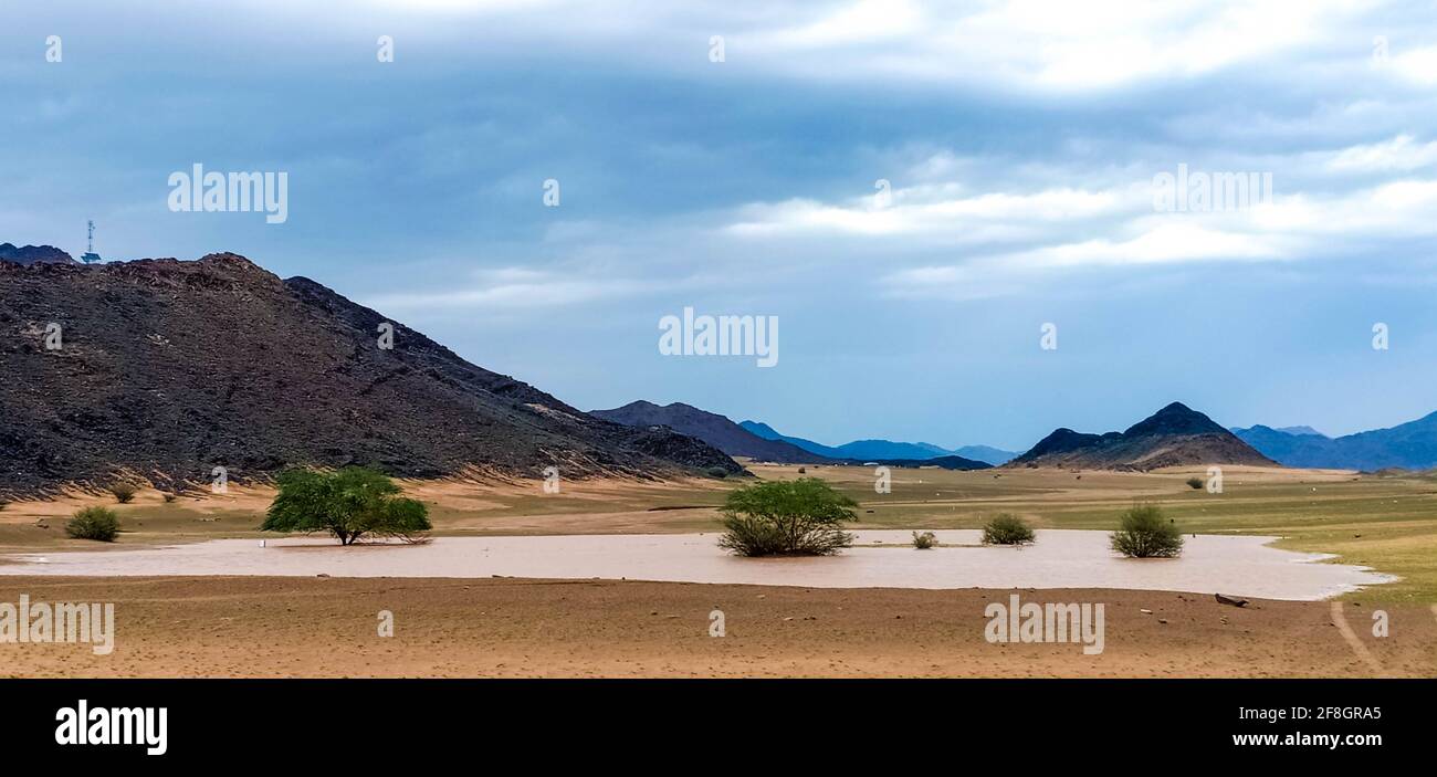 A rainy day at makkah desert, saudi arabia Stock Photo - Alamy