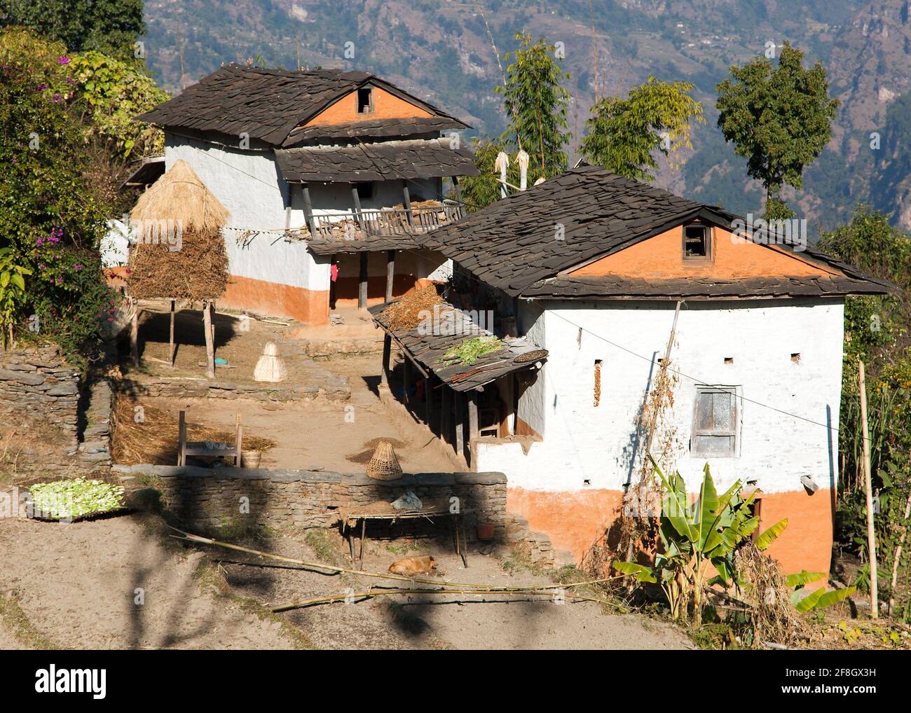 Typical Beautiful village in Nepal Stock Photo - Alamy