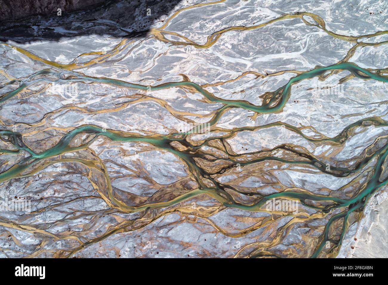 Aerial photography of the dry riverbed Stock Photo - Alamy